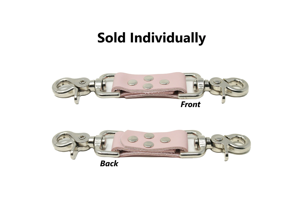 2 Point Cuff Clip Light Pink Leather Restraint Connector – The Leather Boy