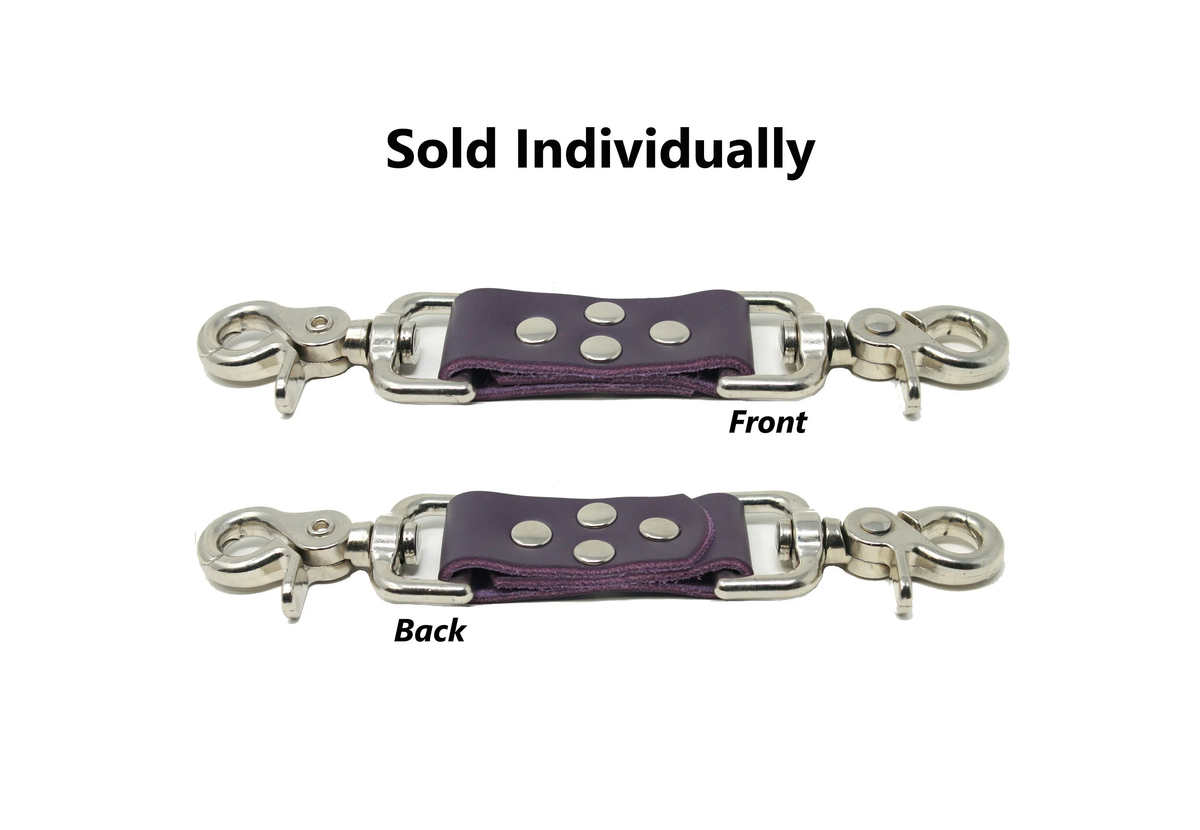 2 Point Cuff Clip Purple Leather Restraint Connector – The Leather Boy