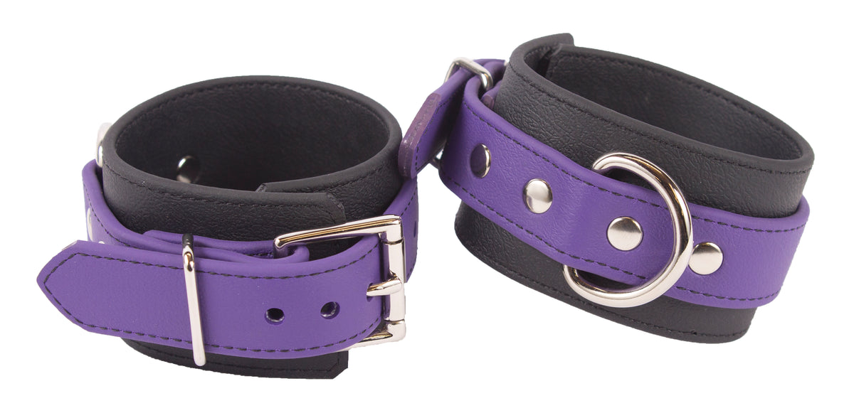 Rubber Ankle Cuffs Purple and Black BioThane Restraints – The Leather Boy