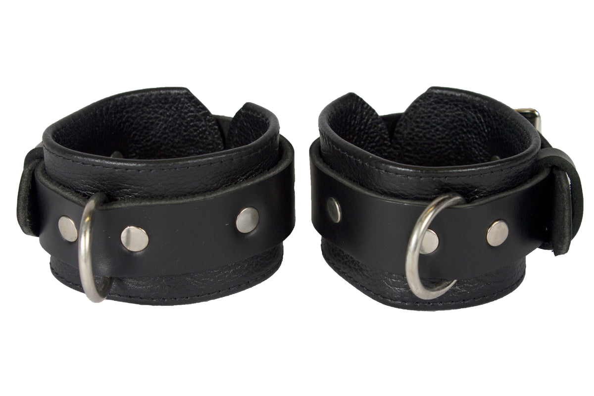 Locking Wrist Cuffs Black Leather Handcuffs – The Leather Boy